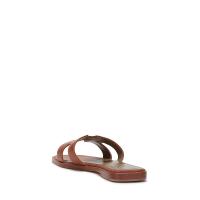China Summer Brown Cow Leather Women's Flat Sandals H Hollow Upper Custom Size 5-11 for sale
