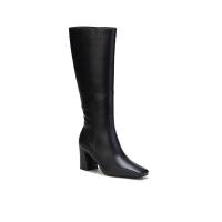 China Black Leather Thigh High Boots For Thick Women for sale