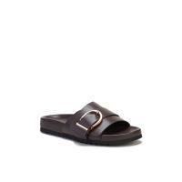 China Women's Leather Slide Sandals Open Toe Slip On Flat Casual Chic 37 EU for sale