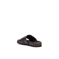 China Women's Leather Slide Sandals Open Toe Slip On Flat Casual Chic 37 EU for sale