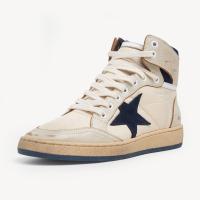 China White High Top Casual Leather Sneakers for Women 3CM Heel Custom for sale