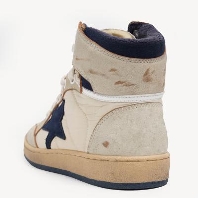 China White High Top Casual Leather Sneakers for Women 3CM Heel Custom for sale