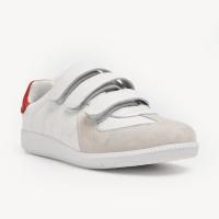 China White Women Casual Sports Shoes Genuine Leather Mesh Stick-On Flat Heel Rubber Outsole for sale