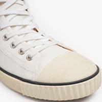 China White High Top Canvas Casual Sneakers Women Sheepskin Lining Rubber Outsole for sale