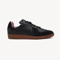 China Black Ladies Casual Sneakers Sports Shoes Strappy Genuine Leather Flat Heel Size 5-11 for sale