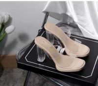 China Women's High Heel Sandals in PU Leather with 12cm Stiletto Heel and Rubber Outsole for sale