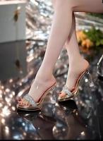 China Elegant Women's High Heel Sandals PU Upper Rubber Outsole 12cm Stiletto Heel for sale