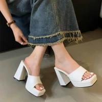 China Women's High Heel Sandals PU Upper Rubber Outsole Sheep Leather Lining 12cm Stiletto for sale