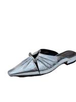 China Women's Flat Sandals Slip-On Design Cow Leather Rubber Outsole Size 5-11 for sale