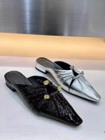 China Women's Flat Sandals Slip-On Design Cow Leather Rubber Outsole Size 5-11 for sale