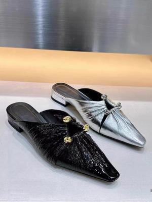 China Women's Flat Sandals Slip-On Design Cow Leather Rubber Outsole Size 5-11 for sale