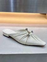 China Women's Flat Sandals Slip-On Design Cow Leather Rubber Outsole Size 5-11 for sale