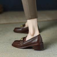 China Fashion Black Flat Loafer Shoes with 4CM Heel Height Custom Color Options for sale