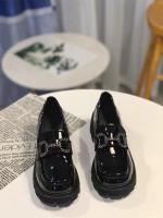 China Fashion Black Flat Loafer Shoes with 4CM Heel Height Custom Color Options for sale