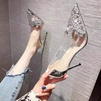 China Women's 9 Inch Chunky Heel Dress Booties with Strap Design Leather and Cloth Upper for sale