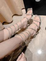 China Women's Roman Style Sandals Stiletto Heels Rhinestone Snake Wrap 10cm for sale