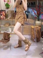 China Cow Leather Roman Sandals Women High Wedge Heels 9CM Summer Cool Boots for sale