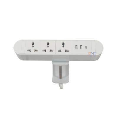 China ABS removable clamp table multifunctional desktop socket with type C usb 3.0 for sale