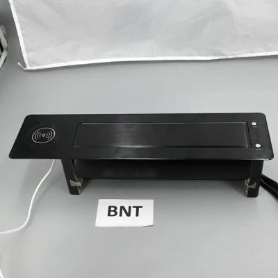China Multimedia electric flip up hidden table mount socket with wireless phone charger for sale