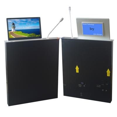 China BNT  Build in Microphone desk pop up lcd monitor lift integrated 4K retractable 17.3