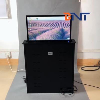 China Video conference system hidden desk computer monitor lift with remote control for sale