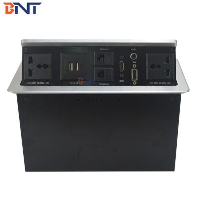 China Luxurious meeting room desktop hidden pop up socket with bottom interface for sale