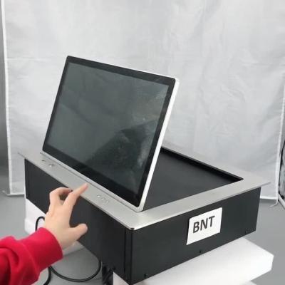 China Intelligent conference system electric flip up monitor lift mechanism with 15.6 inch touch screen for sale