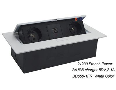 China recessed power socket type pop up desktop EURO power socket with USB charge port for sale