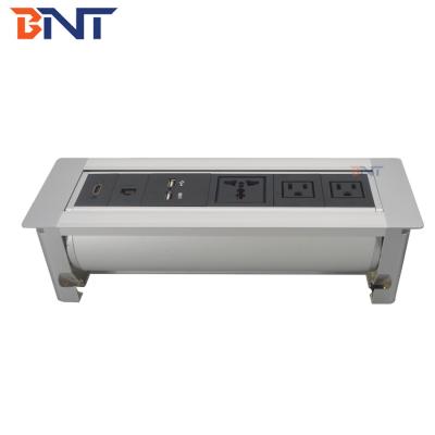 China Office furniture media dual usb charger manual flip up table socket for sale