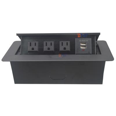 China recessed power socket Type pop up table electrical power socket with USB charge port for sale