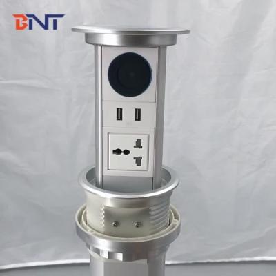 China Integrated with wireless charger intelligent motorized pop up power socket for kitchen for sale