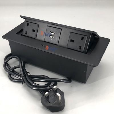 China British power pop up from table hidden desktop power outlet with usb for sale