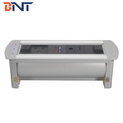 China CE Rohs approved motorized revolving desk power socket with UK power and usb charger for sale