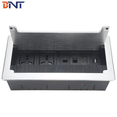 China BNT SASO approved  integrative desktop power outlet built in video conference manual rotate with RJ45/USB data/1.5m cabl for sale