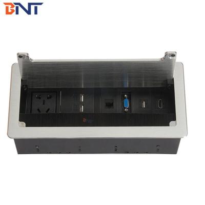 China BNT customized design hidden cable design desktop flip socket with RJ45/VGA/USB flush mount in teaching room table cable for sale