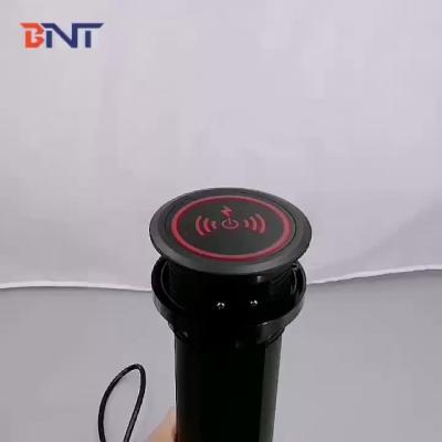 China 2020 New Design conference desktop motorized pop up socket with USB wireless charger for sale