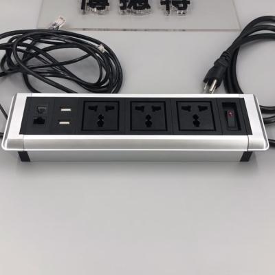 China multifunction clamp on tabletop power module with usb charger for conference table for sale