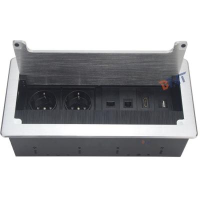 China Office modules changeable aluminum alloy electric table socket outlet box for sale