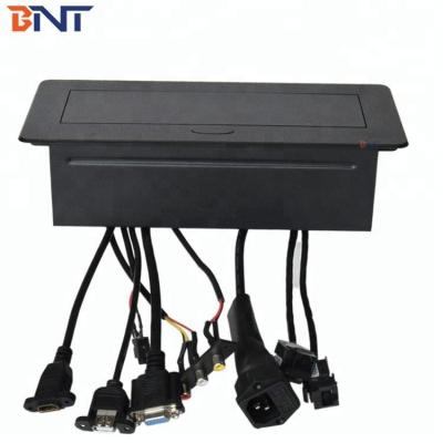 China Office High-tier Table Mount Desktop Hidden Pop Up Socket Box with Extension Plugs for sale