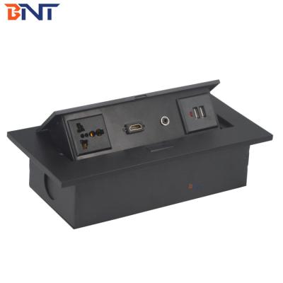 China used in meeting room black with 1.5m cable length hidden desk pop up socket for sale