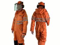 China 500BAR Water Blasting Safety Suit Water Repellent Work Coverall With Adjustable Hood for sale