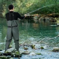 China Adjustable Straps Fishing Waders Acid Alkali Resistant PVC Waders Waterproof For Anglers Hunters for sale