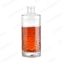 China Bar Party Liquor Bottle Clear Glass Whiskey Decanter Dispenser Set 1000ml Hot Stamping for sale