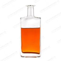 China Healthy Lead Free Glass Whiskey Decanter Bottle With Square Brandy Glass And Stopper for sale