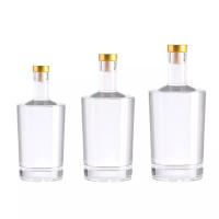 China 700ml Pewter Metal Labels Rum Whisky Vodka Gin Spirits Glass Wine Bottle Empty Bottle Of Whisky for sale