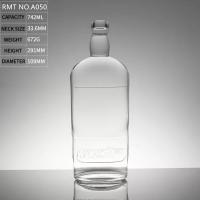 China 700ml Pewter Metal Labels Rum Whisky Vodka Gin Spirits Glass Wine Bottle Empty Bottle Of Whisky for sale