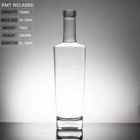 China 700ml Pewter Metal Labels Rum Whisky Vodka Gin Spirits Glass Wine Bottle Empty Bottle Of Whisky for sale