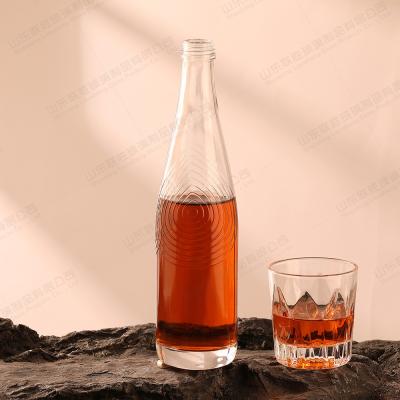China Produced Hot Stamping Glass Bottle With Cap for Vodka Liquor Gin Rum Tequila Brandy for sale