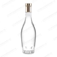 China Glass Collar Custom 700ml Whiskey Liquor Empty Glass Bottle for Vodka Wine 750ml for sale