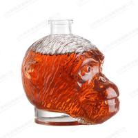 China Clear 1000ml Large Size Ape Head Shape Vodka Glass Bottle for Beverage Packaging for sale
